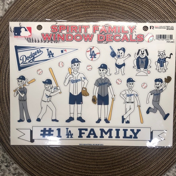 MLB | Other | Rico Dodgers Window Decal Set Spirit Family | Poshmark